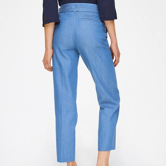 LOFT | Pants & Jumpsuits | Loft Chambray Tie Waist Slim Pants | Poshmark